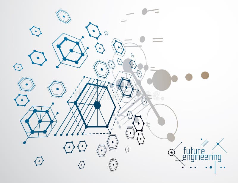 Technical Plan, Abstract Engineering Draft for Use in Graphic an Stock ...