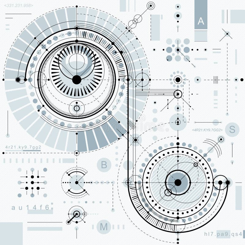 Technical Plan, Engineering Draft. Vector Drawing of Industrial Stock ...