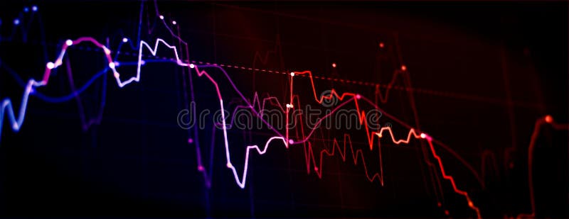 Technical Price Graph and Indicator, Red and Green Candlestick Chart on ...