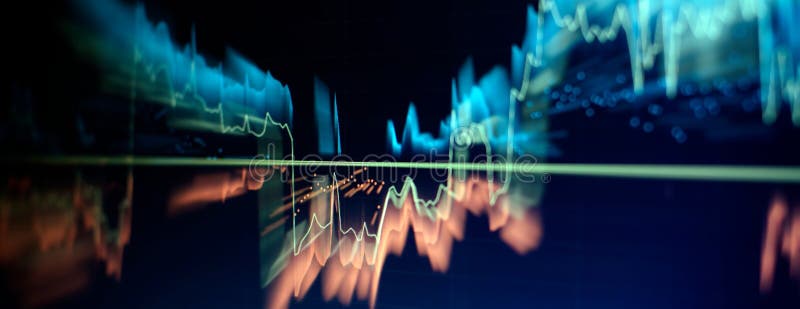 Technical Price Graph and Indicator, Red and Green Candlestick Chart on ...