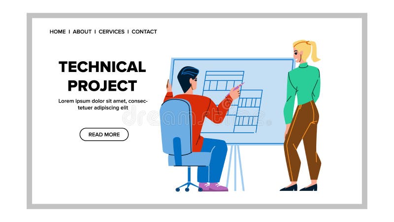 Technical Project Developing Colleagues Vector Stock Vector ...