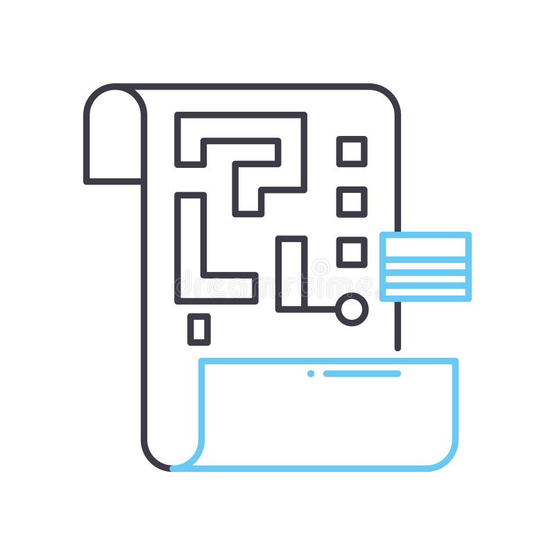 Technical Project Line Icon, Outline Symbol, Vector Illustration ...