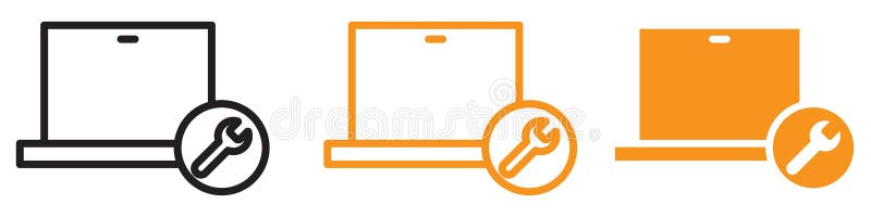 Technical Repairing Laptop Icon for Technology and it Services Graphics ...