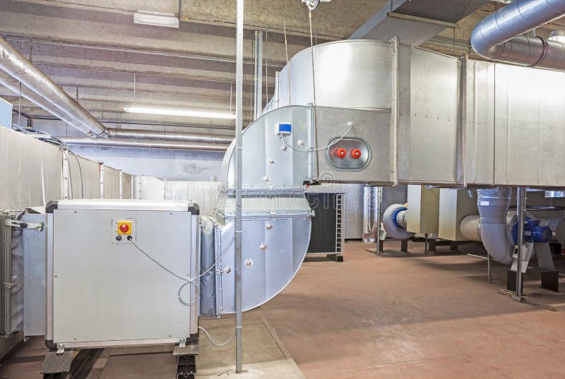 Technical Room with Exhaust Stock Image - Image of line, transportation ...