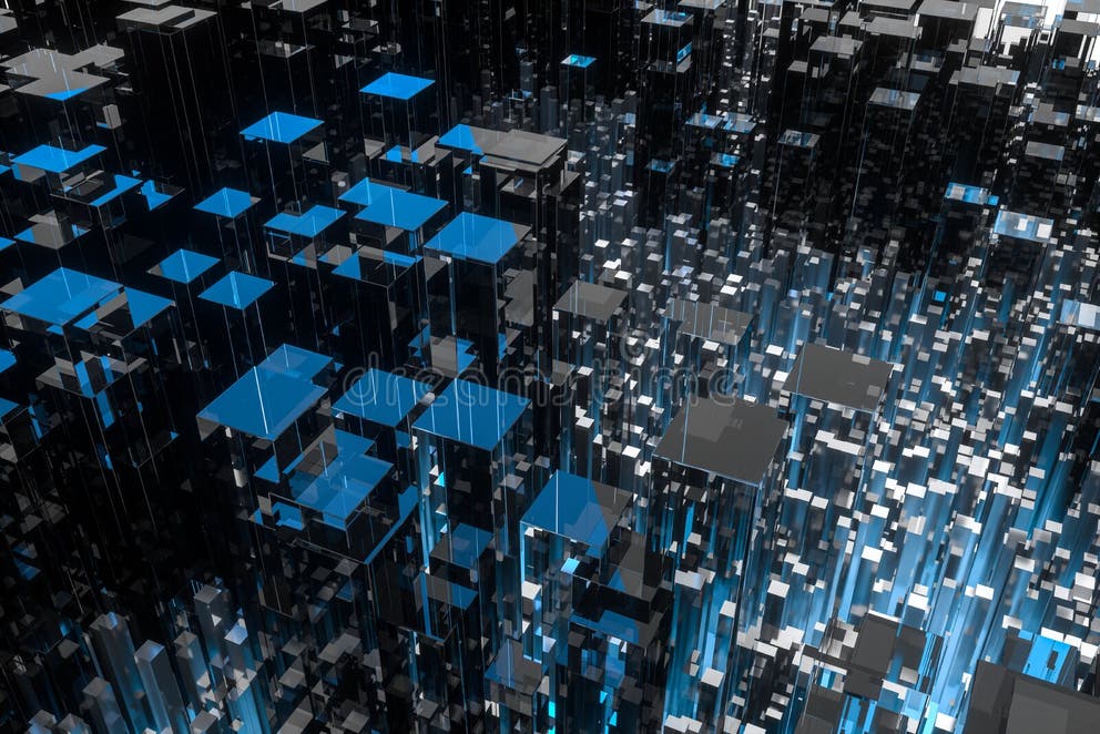 Technical Scene Made Up of Repetitive Columns, 3d Rendering Stock ...