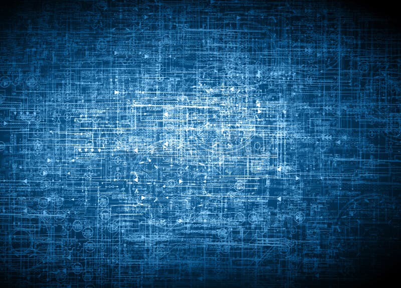 Technical Schematic Blue Background Stock Illustration - Illustration ...