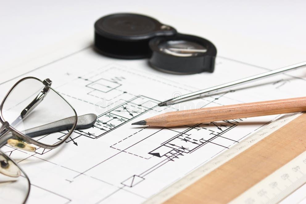 Technical schemes stock photo. Image of engineer, design - 14314592