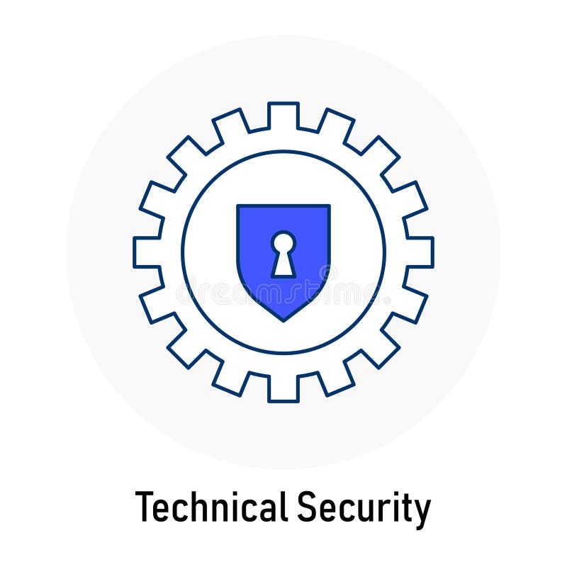 Technical Security GDPR Icon: Data Protection Measures. Stock Vector ...