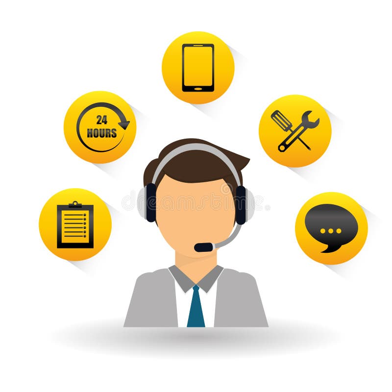 Technical Service and Call Center Icon Design, Vector Illustration ...