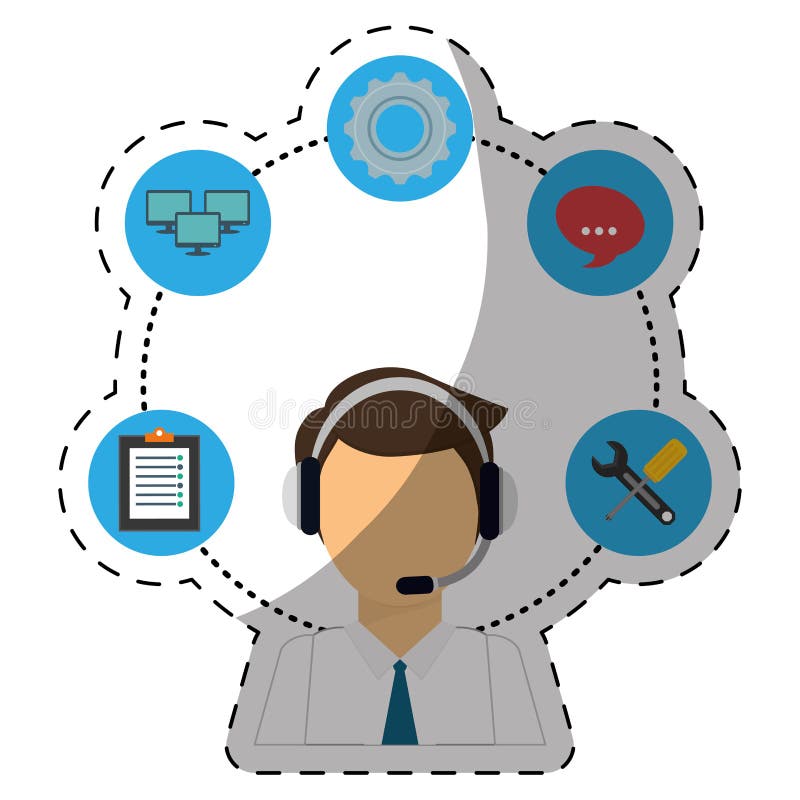 Technical Service and Call Center Icon Stock Illustration ...