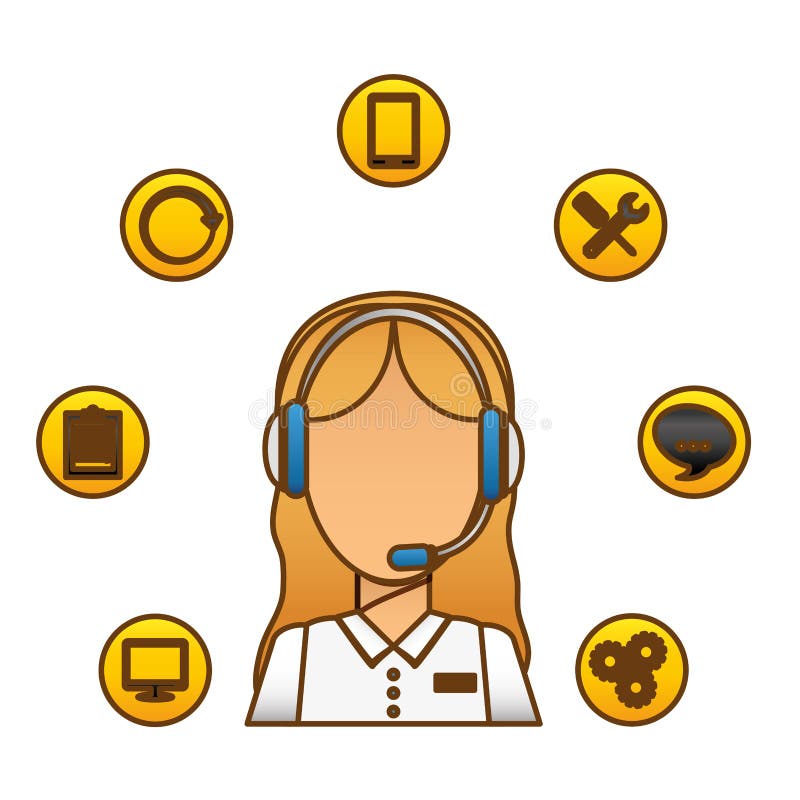 Technical Service and Call Center Icon Stock Illustration ...