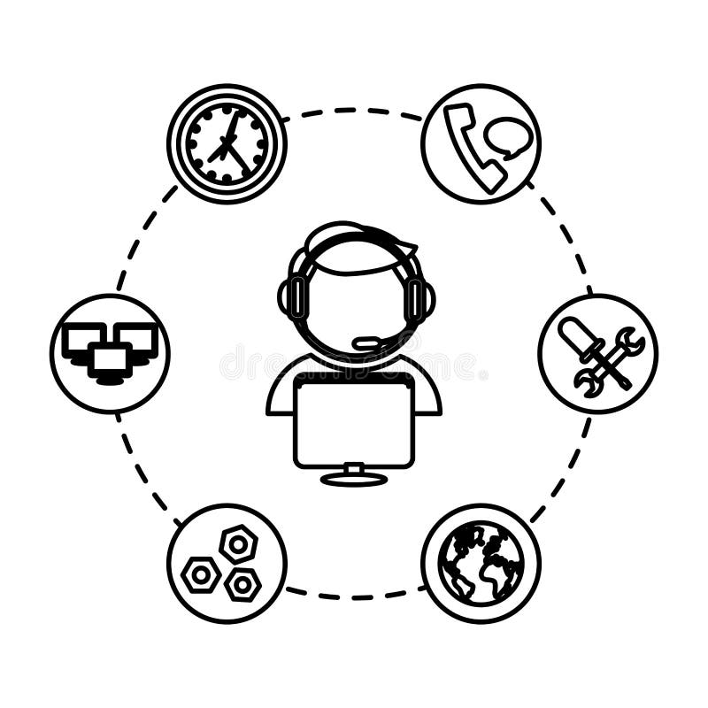 Technical Service and Call Center Icon Stock Illustration ...
