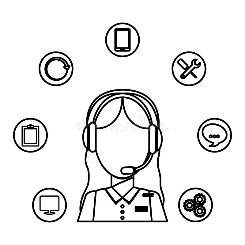 Technical Service and Call Center Icon Stock Illustration ...