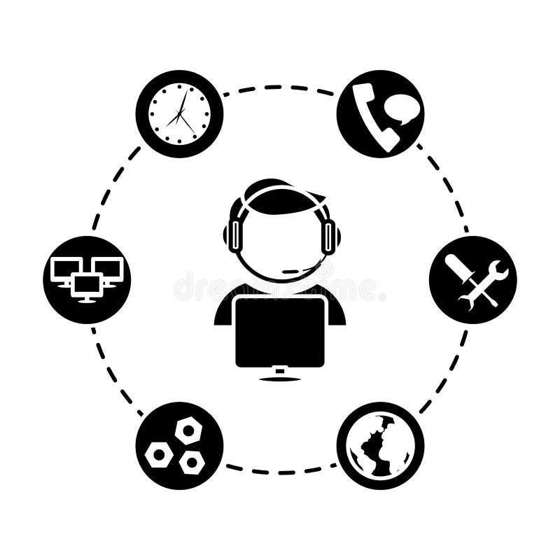 Technical Service and Call Center Icon Stock Illustration ...