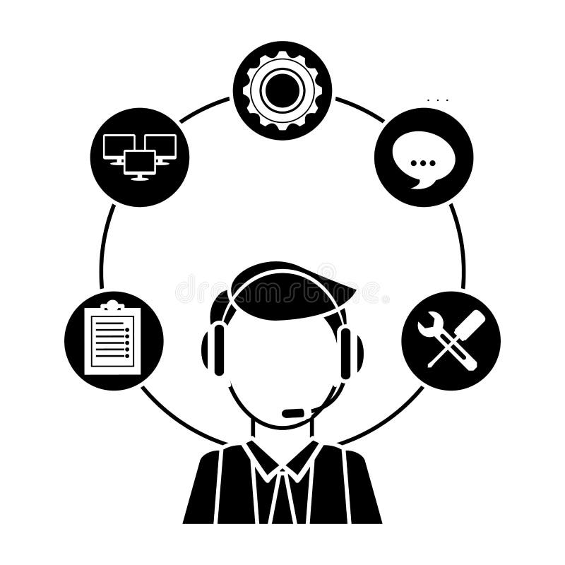 Technical Service and Call Center Icon Stock Illustration ...
