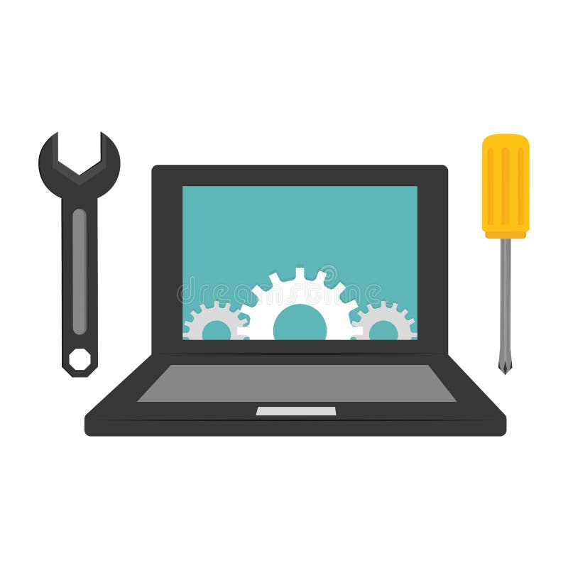 Technical Service Computers Icon Stock Illustration - Illustration of ...