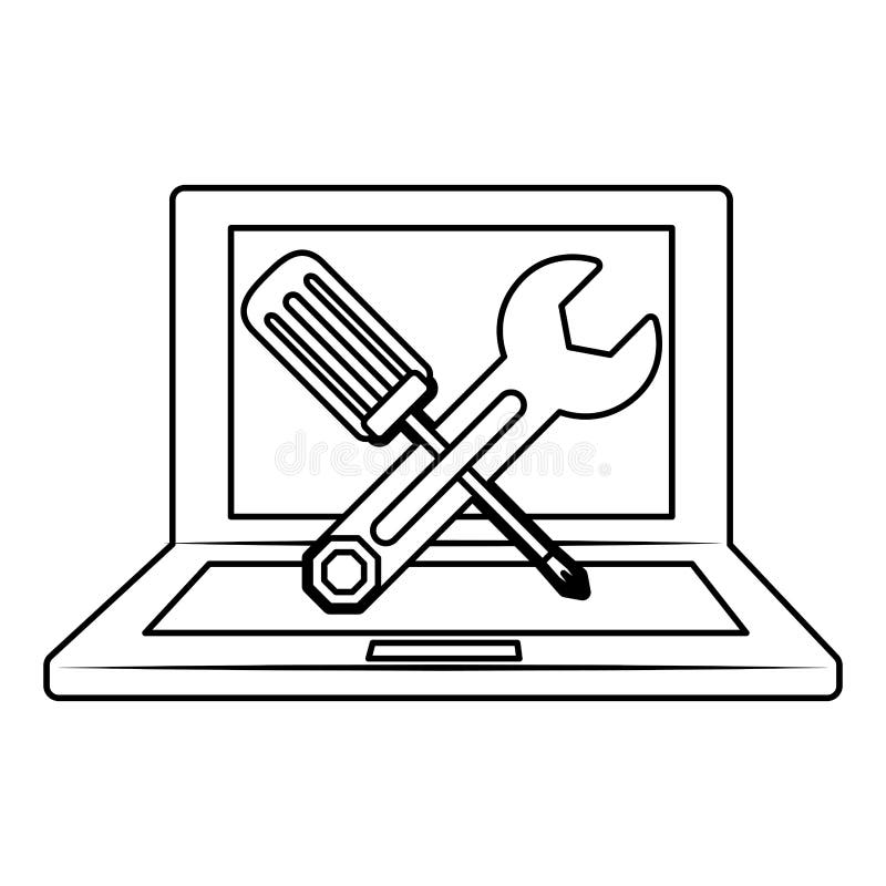 Technical Service Computers Icon Stock Illustration - Illustration of ...