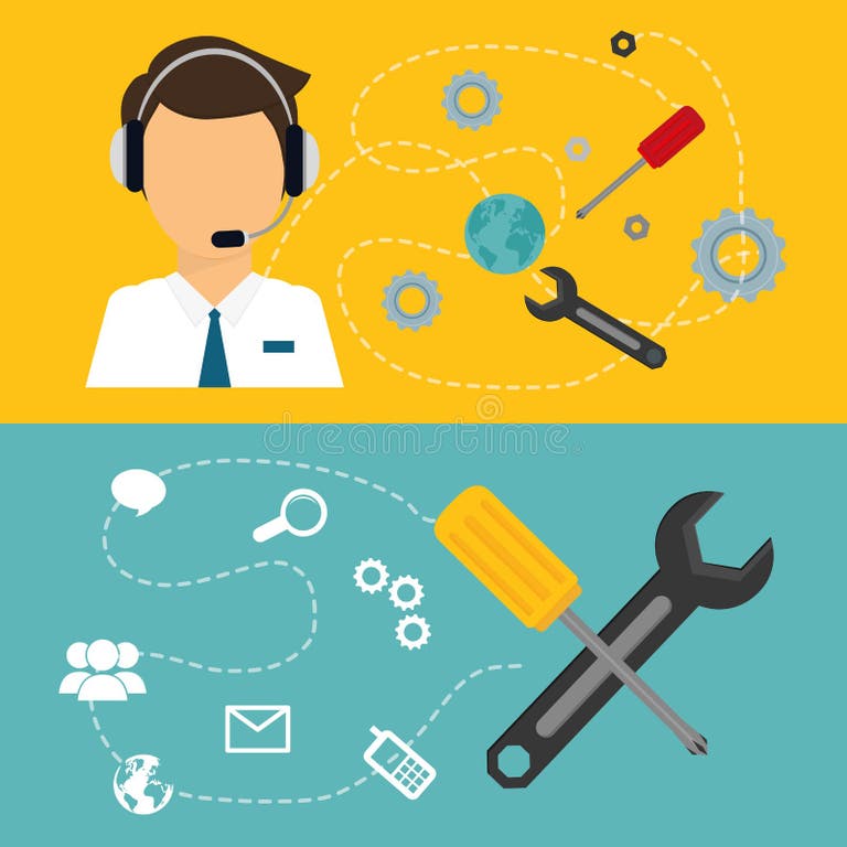 Technical service design. stock vector. Illustration of media - 58707349