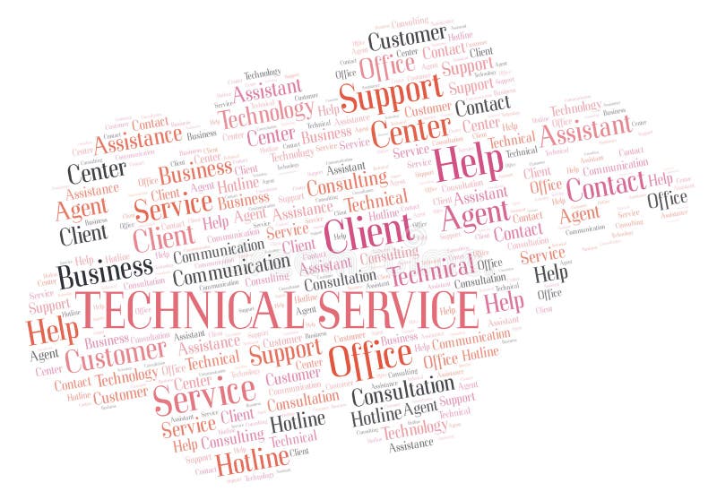 Technical Service Word Cloud. Stock Illustration - Illustration of word ...
