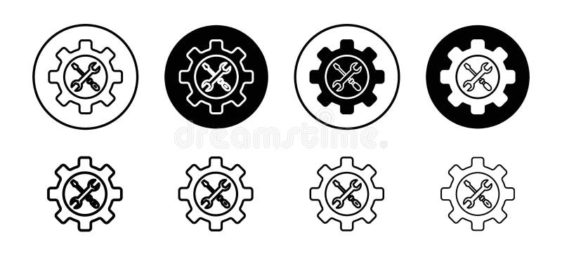 Technical Setup or Mechanical Support Icon. Industrial Work Progress ...