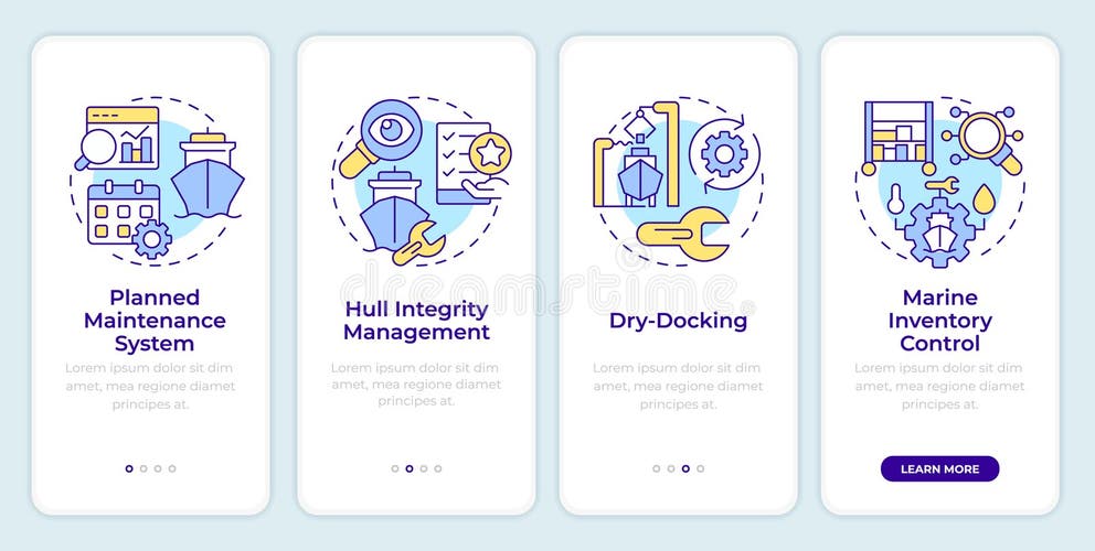Technical Ship Management Onboarding Mobile App Screen Stock ...