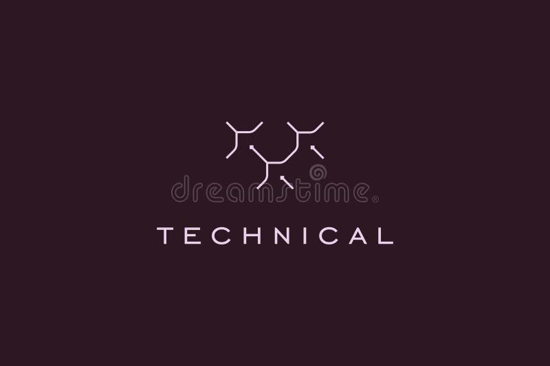 Technical Simple Logo Design Solution Stock Vector - Illustration of ...