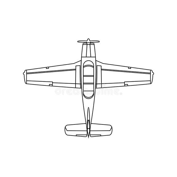 Technical Sketch Drawing Aircraft Line Stock Vector - Illustration of ...