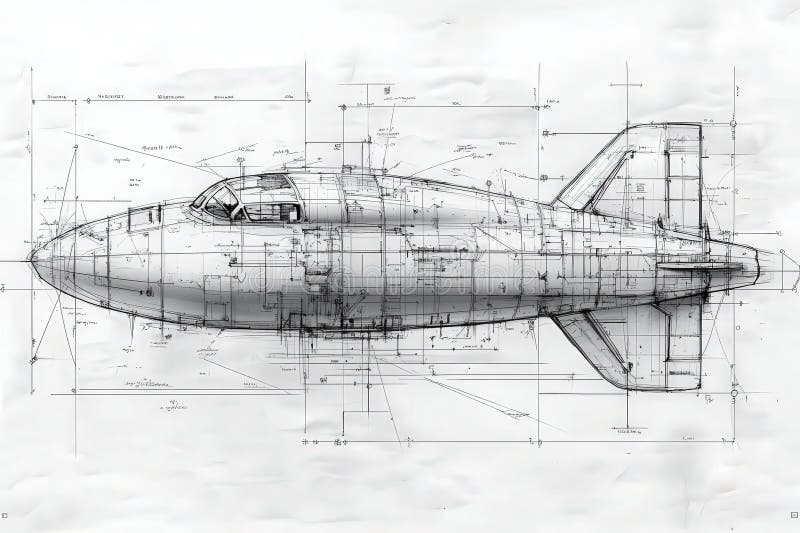Technical Sketch of a Deep-sea Exploration Vehicle Showing Detailed ...