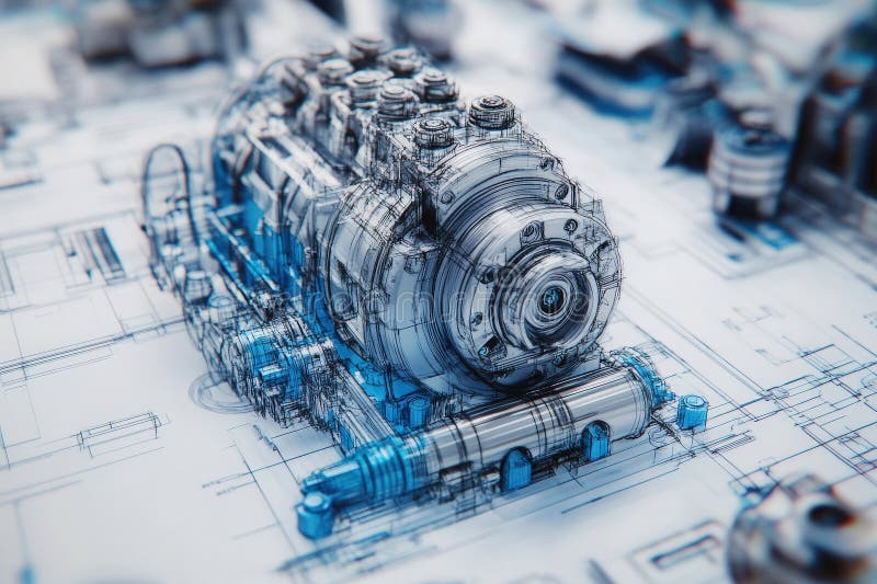 Car Engine Blueprint Stock Illustrations – 6,555 Car Engine Blueprint ...