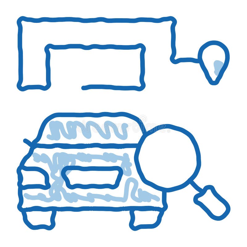 Technical Study of Machine Doodle Icon Hand Drawn Illustration Stock ...