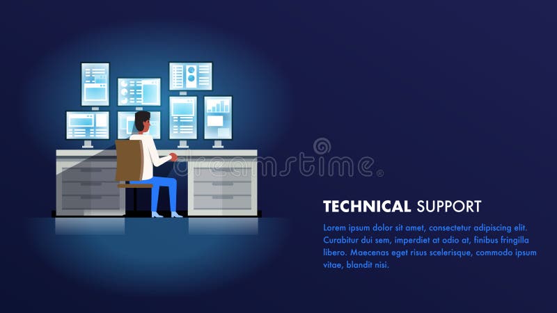Technical Support Administrator. Man Character Stock Illustration ...
