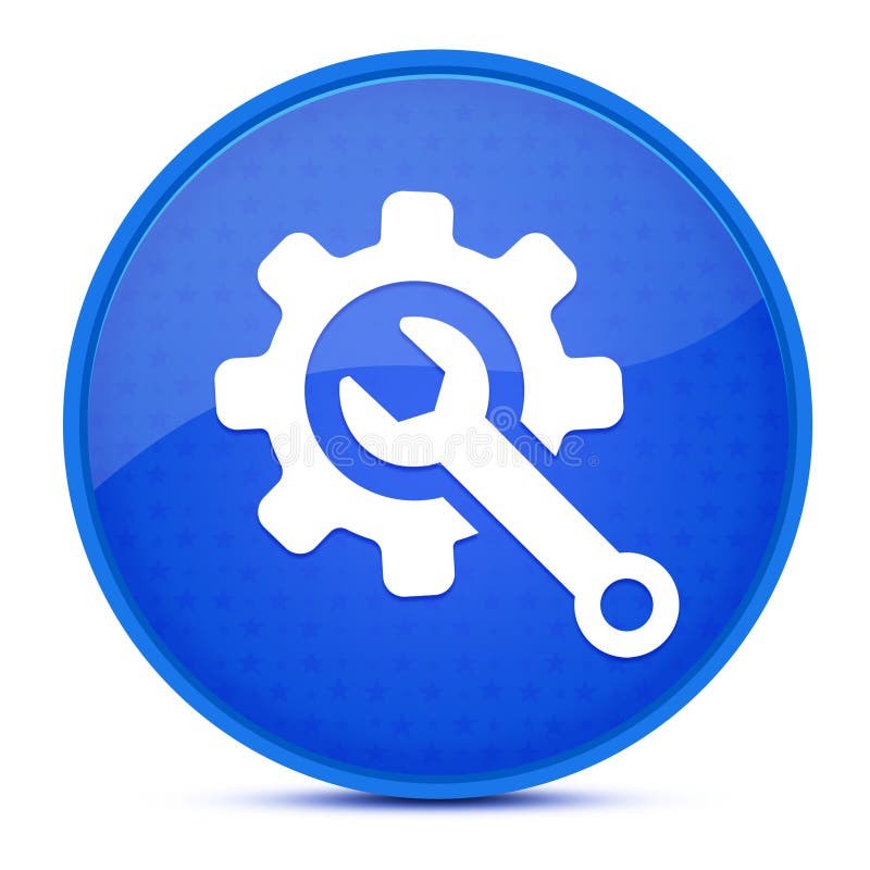 Technical Support Aesthetic Glossy Blue Round Button Abstract Stock ...