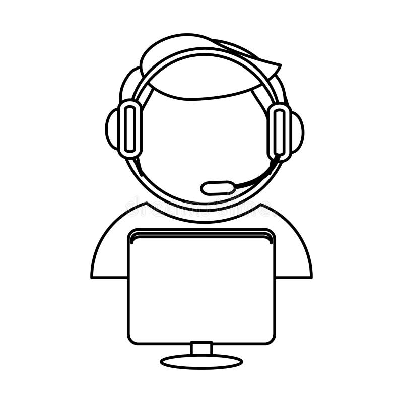 Technical Support Assistant Icon Stock Illustration - Illustration of ...