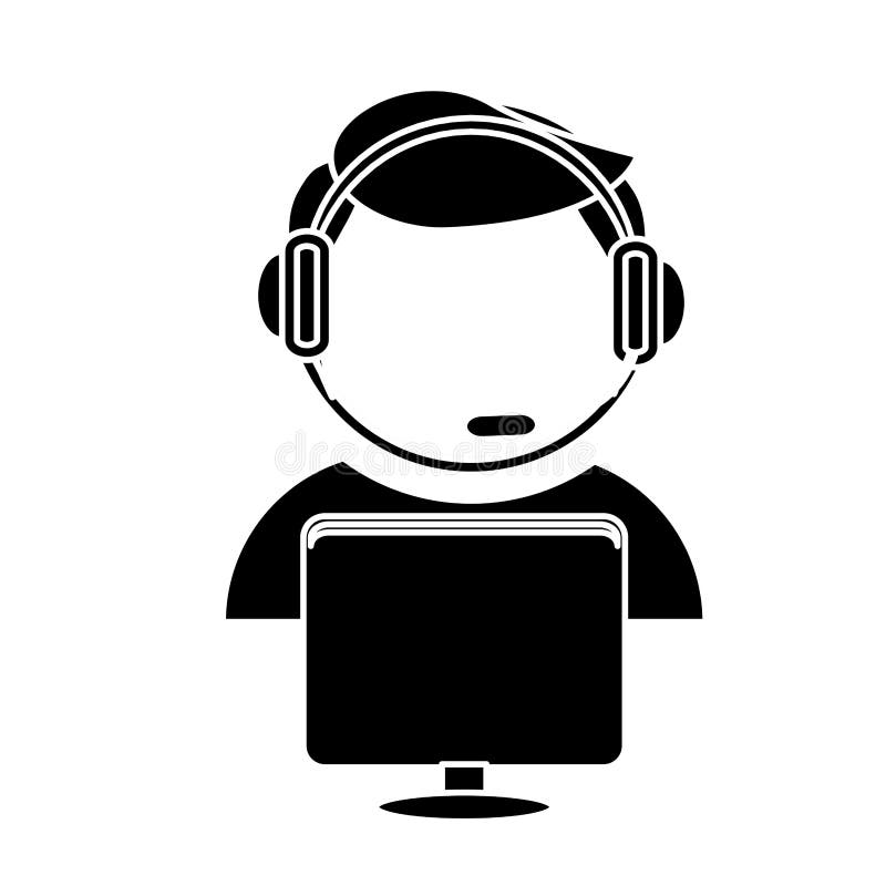 Technical Support Assistant Icon Stock Illustration - Illustration of ...