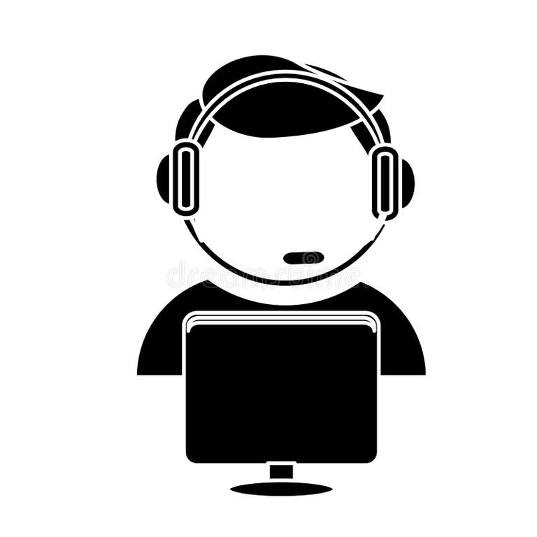 Technical Support Assistant Icon Stock Illustration - Illustration of ...