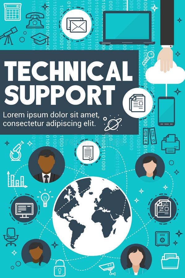 Technical Support and Customer Service Banner Stock Vector ...