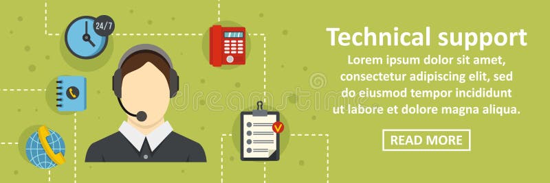 Technical Support Banner Horizontal Concept Stock Vector - Illustration ...