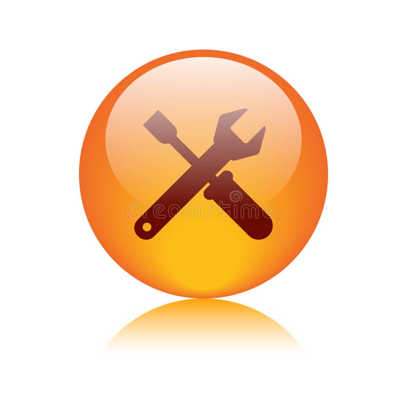 Technical Support Button Orange Stock Illustration - Illustration of ...