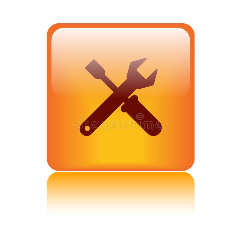 Technical Support Button Orange Stock Illustration - Illustration of ...