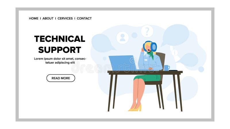 Technical Support Call Center Operator Vector Stock Vector ...
