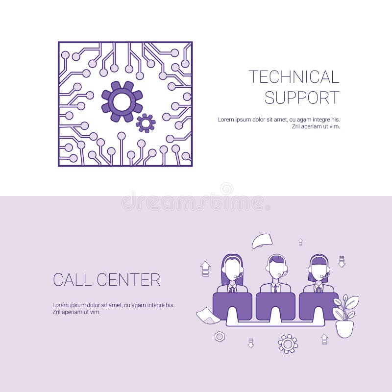 Technical Support and Call Center Service Concept Template Web Banner ...