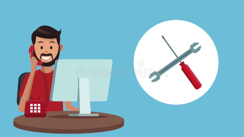 Technical Support and Call Center Service HD Animation Stock Footage ...