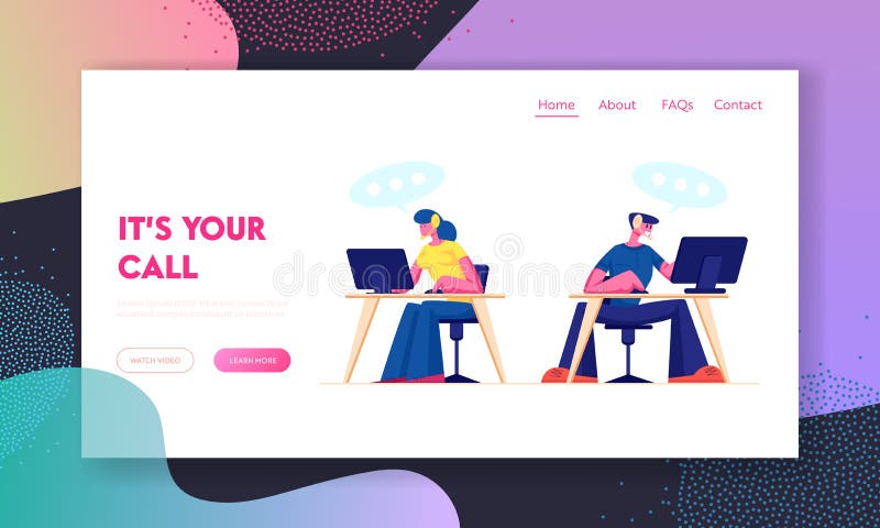 Technical Support, Call Center Website Landing Page. Customer Service ...
