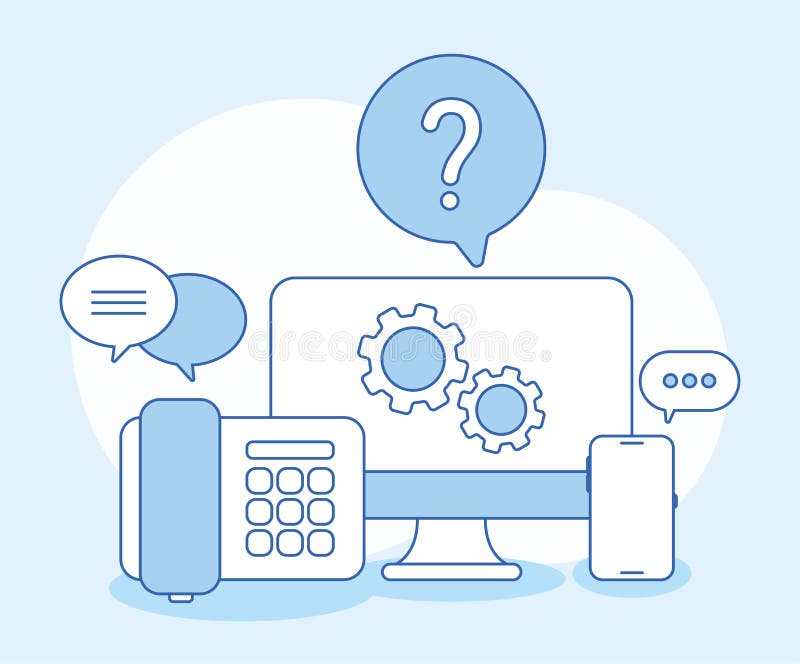 Technical support cartel stock vector. Illustration of support - 229023442