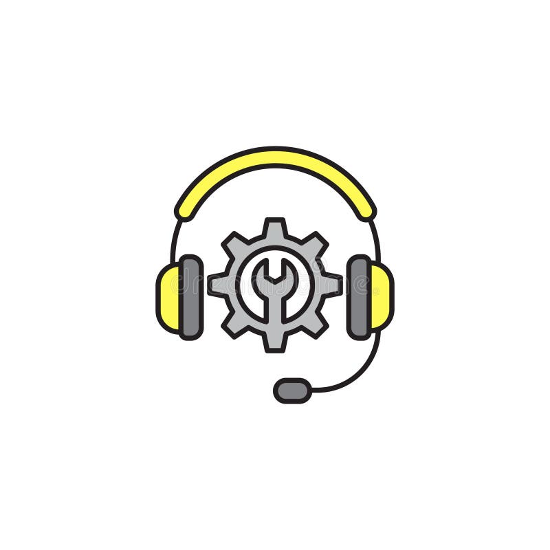 Technical Support Icon in Colored Version Stock Vector - Illustration ...