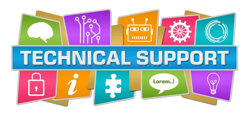 Technical Support Blue Green Business Symbols Texture Horizontal Stock ...