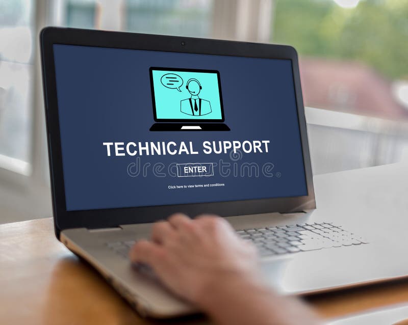 Technical Support Concept on a Laptop Stock Image - Image of online ...