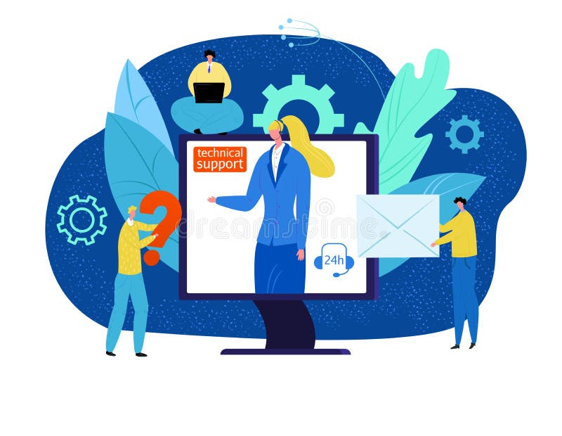 Technical Support Concept Vector Illustration. Online Customers Help ...