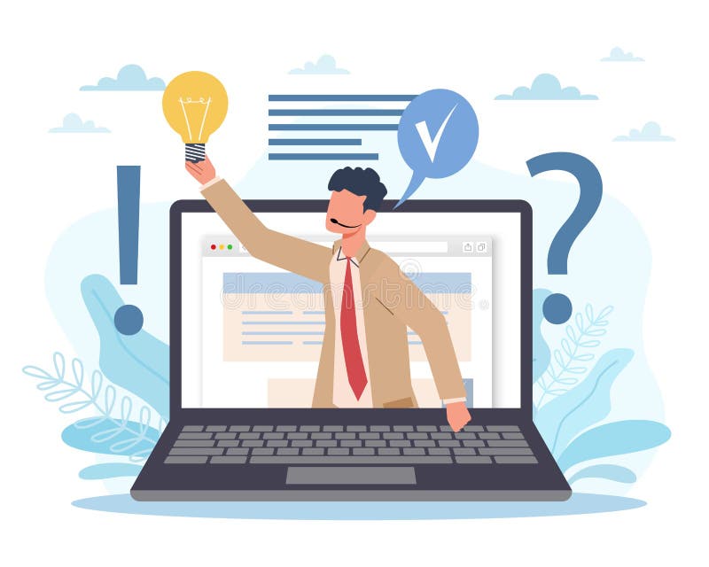 Technical Support Consultations, Communication with Customers. Laptop ...