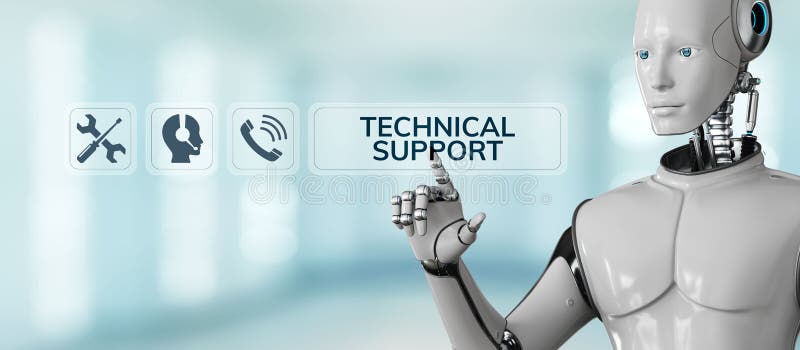 Technical Support Customer Service Quality Assurance. Robot Hand ...